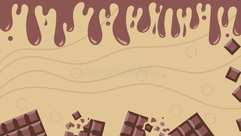 Animated Background of Liquid Chocolate and Dark Chocolate Bars. Loop ...