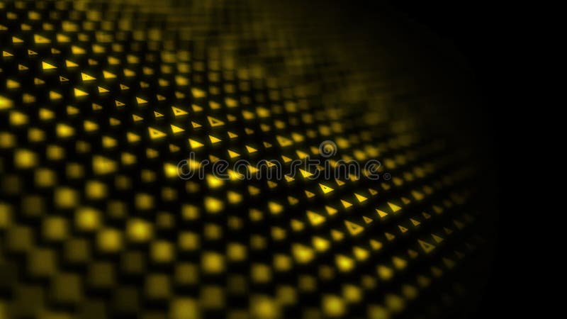 Animated Background of Many Yellow Triangles on a Black Background ...