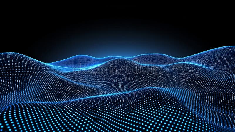 Animated Background with Moving Glowing Particles. Illustration of Data ...