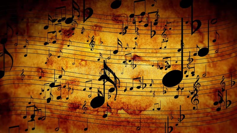 Animated Background with Musical Notes, Music Notes Flowing, Flying ...