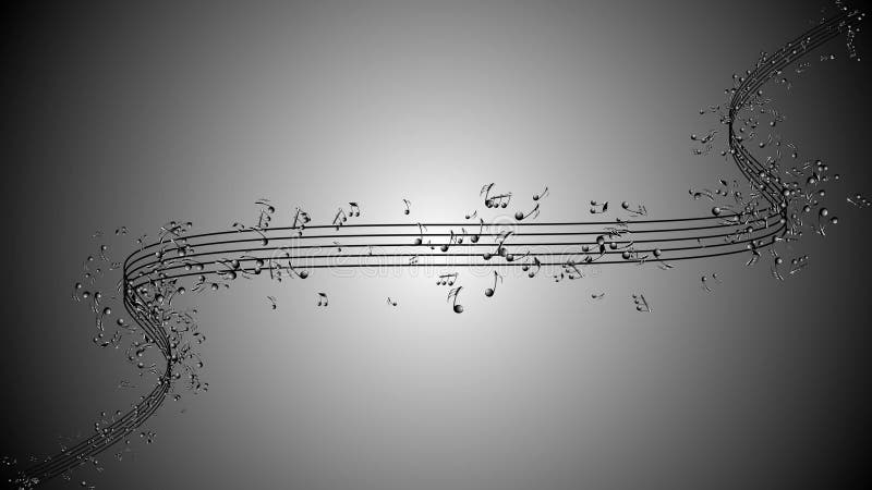 Animated Background with Musical Notes, Music Notes Flowing Stock ...