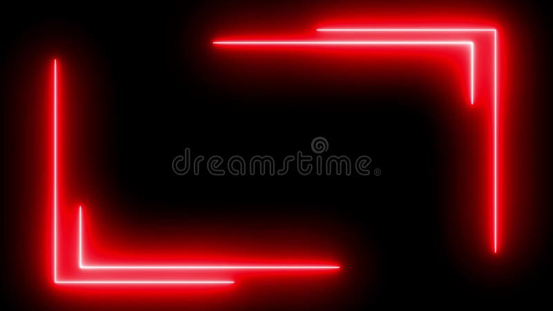 Red Neon Light Rays Swirling in the Frame on Black Background Stock ...