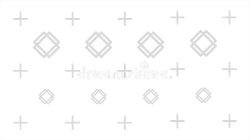Animated Background Pattern Of Simple Outline With Cross Rectangle And Plus Symbol Loop