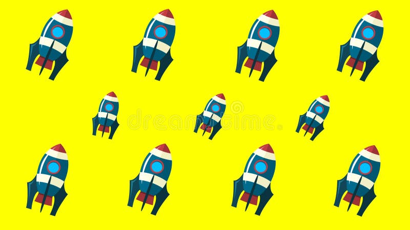 Animated Background with Space Rocket Stock Footage - Video of minimal ...