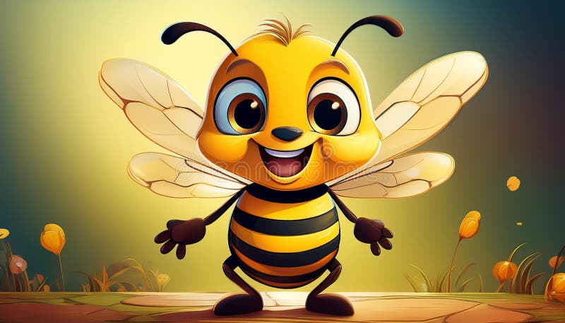 Animated bee stock illustration. Illustration of animated - 367487983