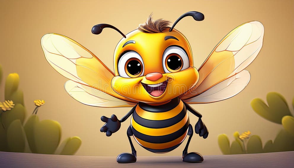 Animated bee stock illustration. Illustration of fantasy - 367487997