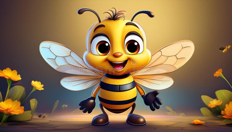 Animated bee stock illustration. Illustration of cover - 367487972