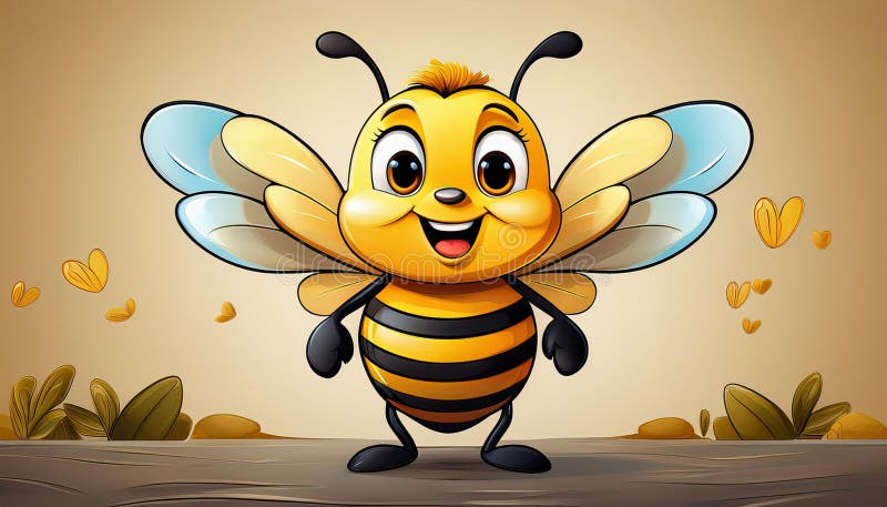 Animated bee stock illustration. Illustration of bird - 367487989