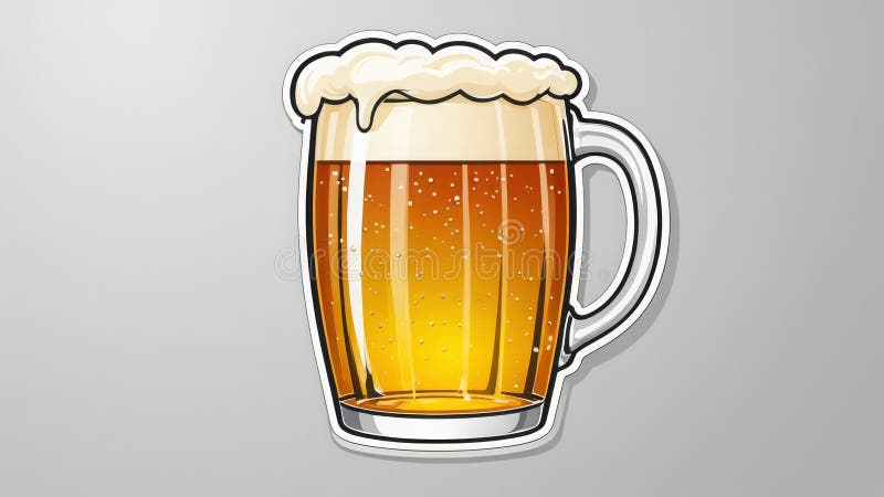 Animated Beer Mug with Frothy Foam, Suitable for Party and Pub Visuals ...
