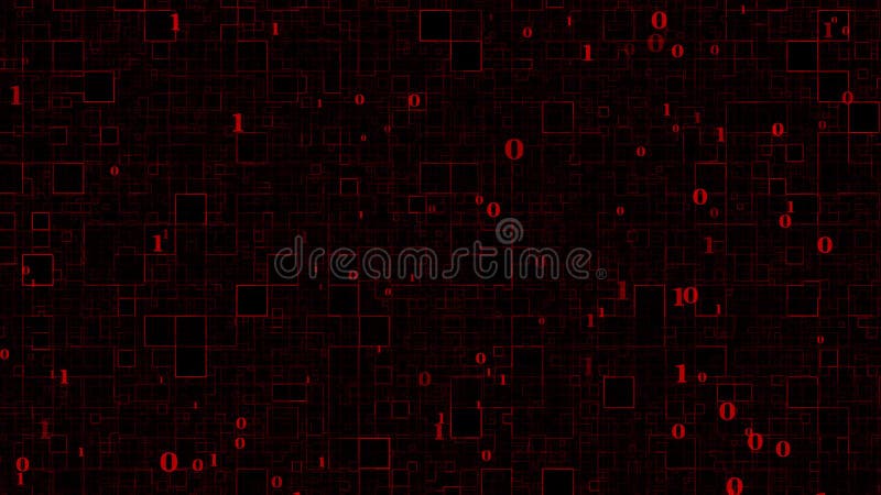 Binary Red Color Abstract Box Pattern Dark Technology Background Stock ...
