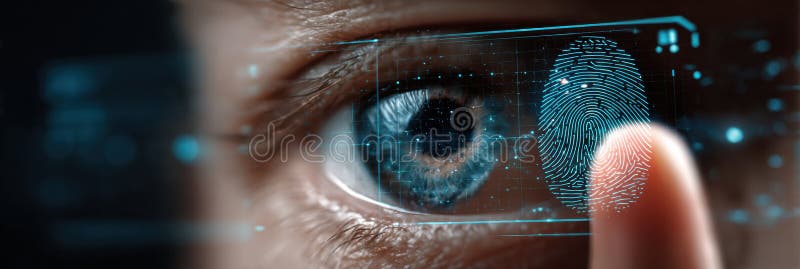 Animated Biometric Scan Showcasing Fingerprint Detection on an Eye ...