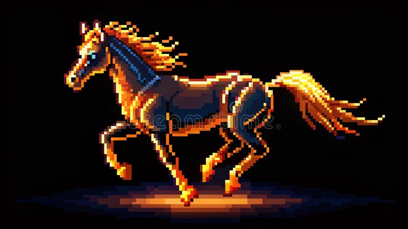Animated 8Bit Night Horse Run Cycle Spritesheet PixelPerfect Animation ...