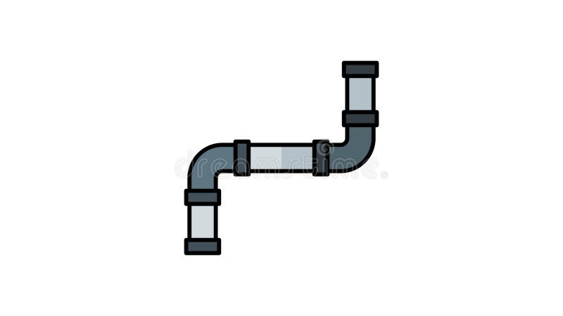 Animated Black Pipe with Gray Insulation, Bent at Right Angles Stock ...