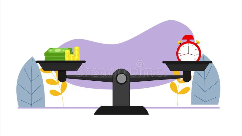 Animated Scale Balance with Time and Money Stock Video - Video of ...