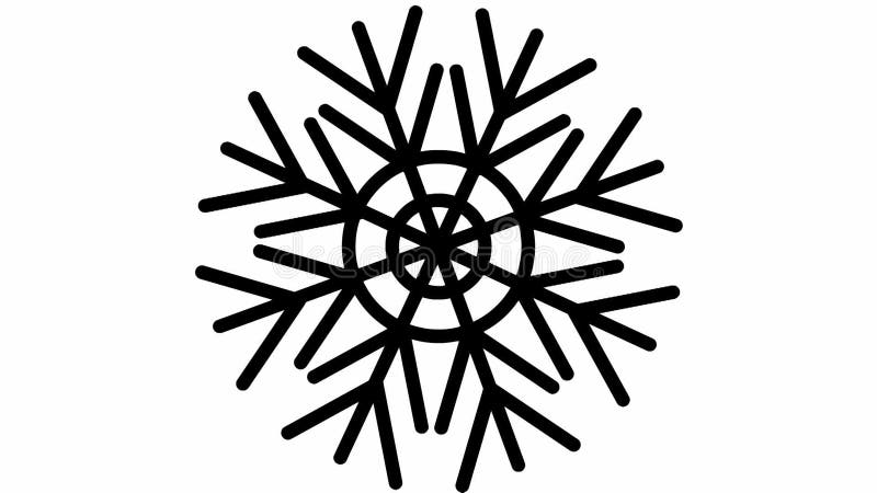 Animated Black Snowflake is Spinning. Concept of Winter, Cooling, Cold ...