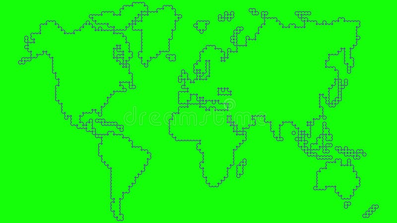 Animated Violet World Map from Point Pattern. Linear Symbol is ...