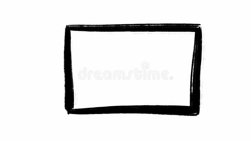 Animated Blank Rectangle Hand Drawn in Scribble Stop Motion on White ...