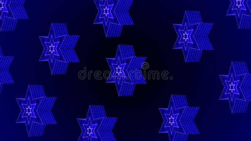 Blue Color 3d Rotating Star Model with Glowing Wireframe Stock Footage ...