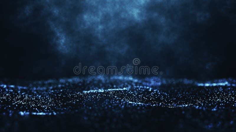 Animated Blue Light Glowing Particle Flow Wave Stock Footage - Video of ...