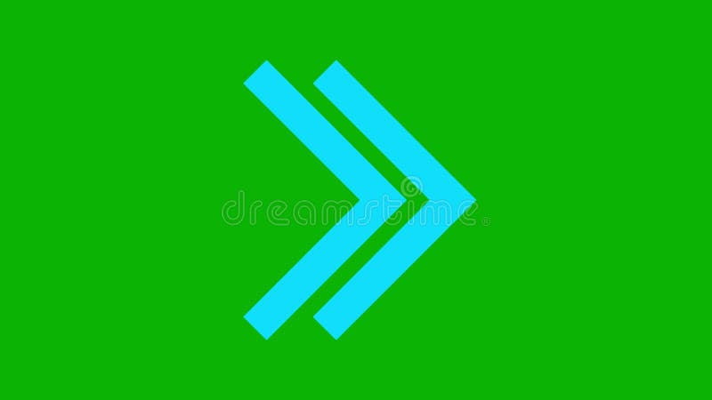 Animated Blue Symbol of Triangular Arrow. Flat Striped Icon Points To ...