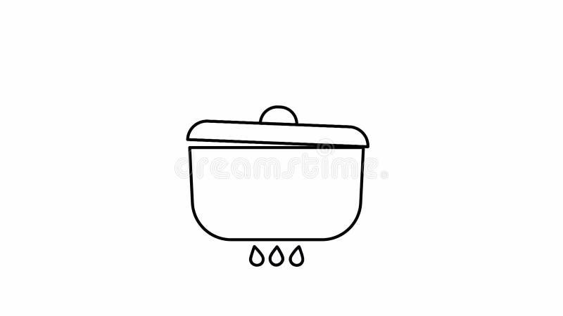 Animated Boiling Pot with Steam and Fire Stock Footage - Video of ...