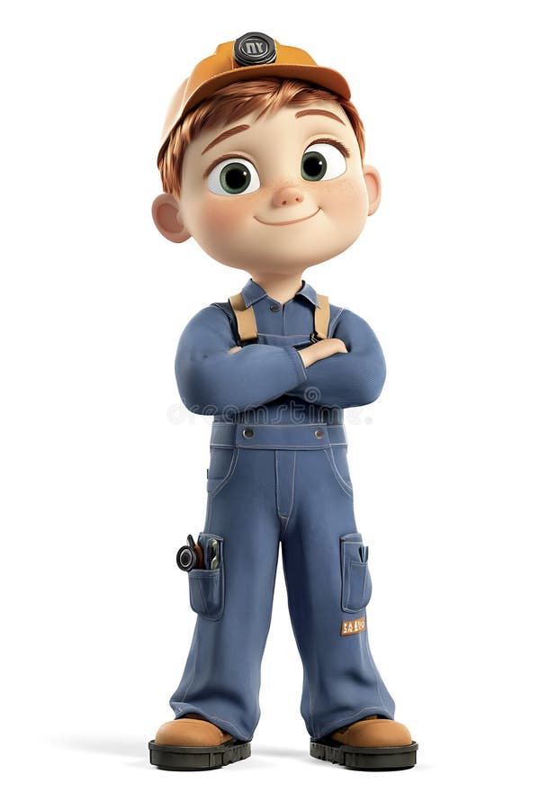 Animated Boy As a Curious Budding Mechanic Stock Photo - Image of pixar ...