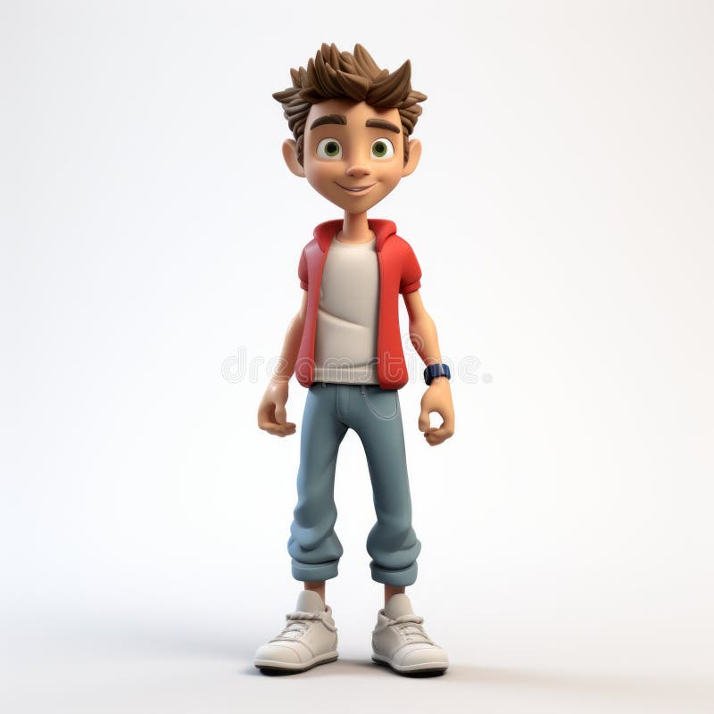 Youthful 3d Cnc Boy Character in the Style of Raphael Lacoste Stock ...