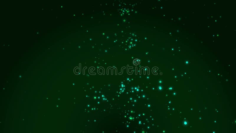 Animated Bright Colored Particles on the Dark Green Background Stock ...