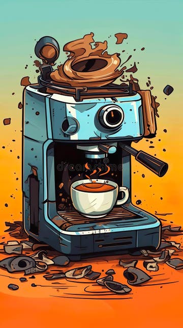 Broken Coffee Machine Stock Illustrations – 172 Broken Coffee Machine ...