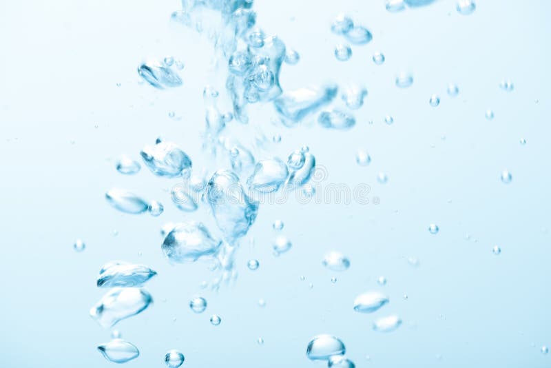 Animated Bubbles in Clear Blue Water Splash on White Background Stock ...