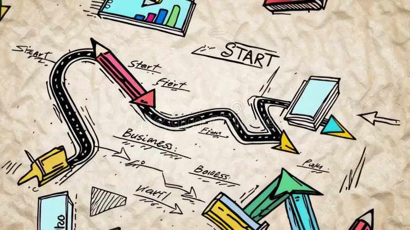 Animated Business Plan Taking Shape on Crumpled Paper Stock Video ...