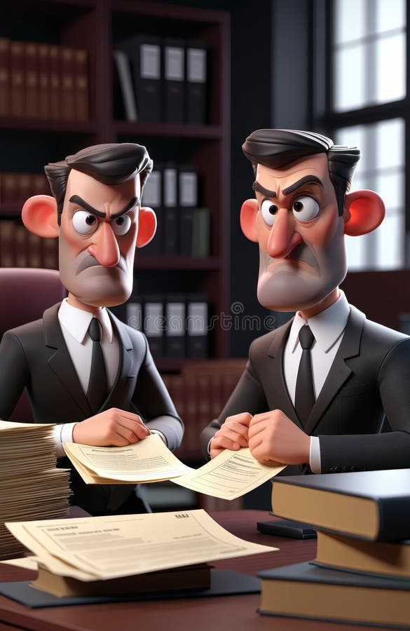 Animated Businessmen in Intense Office Negotiation Scene Stock Image ...