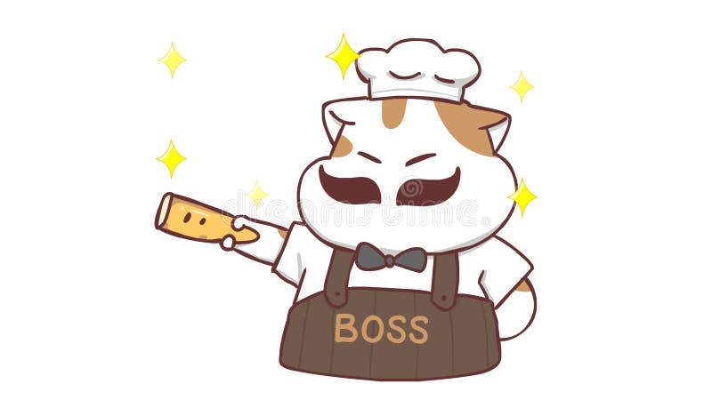 Animated Cafe Owner Holding Bread White Background Stock Video - Video ...