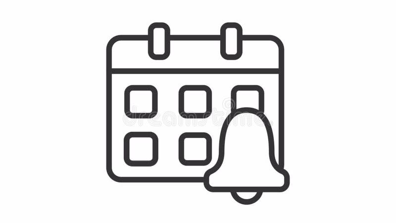 Animated Calendar Linear Icon Stock Video - Video of pictogram, bell ...