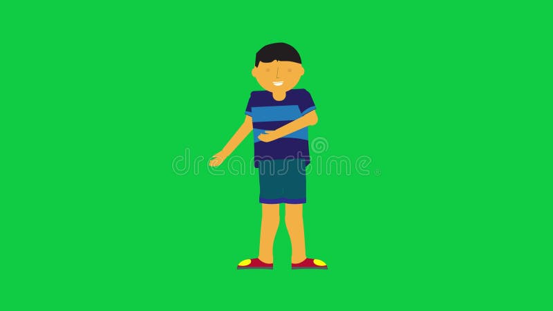Animated Cartoon Character Speaking with Hand Movements Stock Footage ...