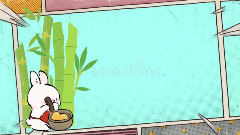 Cooking Bunny with Blue Background. Stock Video - Video of colorful ...