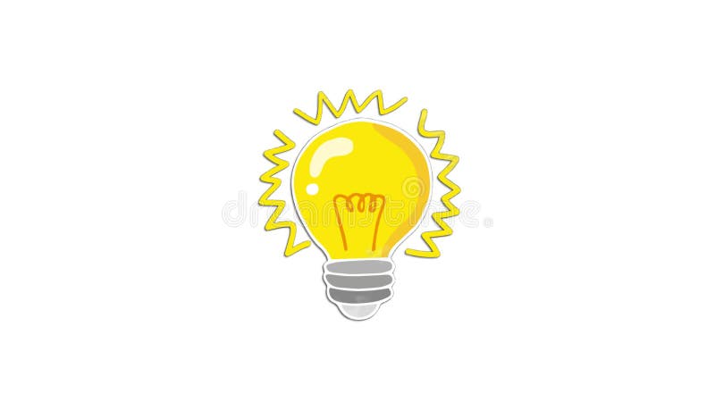 Animated Cartoon Lightbulb Loop Invention or Idea Concept Stock Video ...