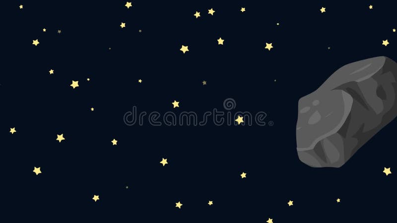 Animated Cartoon Meteorite Flying and Hovering in Outer Space Stock ...