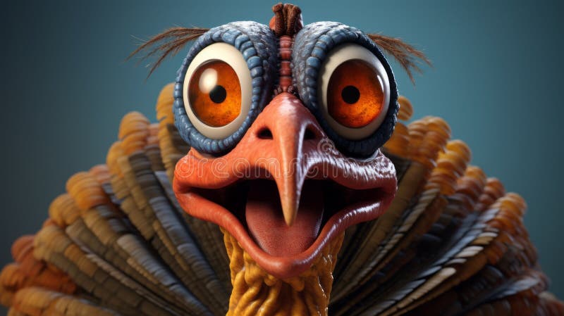 Animated Cartoon Turkey Face by Sfx Studio: a Hyper-realistic Bird ...