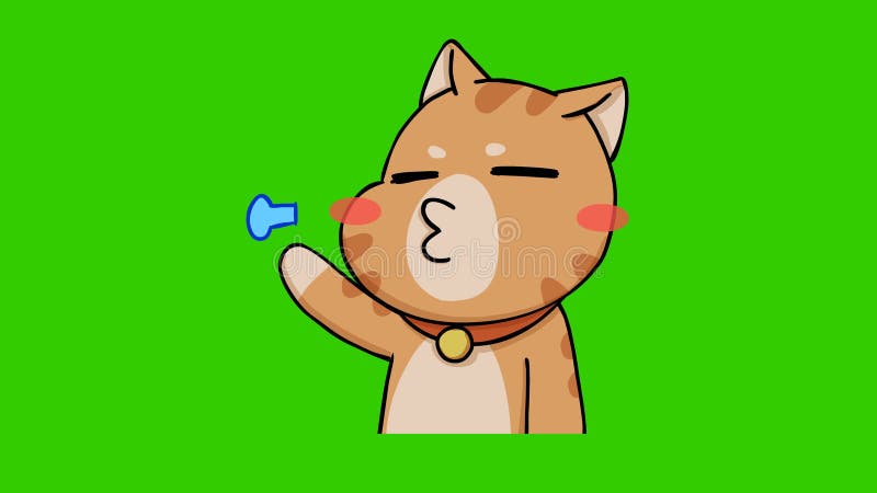 Animated Cat Chasing Action - Green Screen Stock Footage - Video of ...