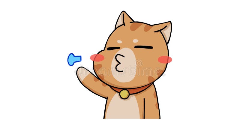 Animated Cat Chasing Action - White Background Stock Footage - Video of ...