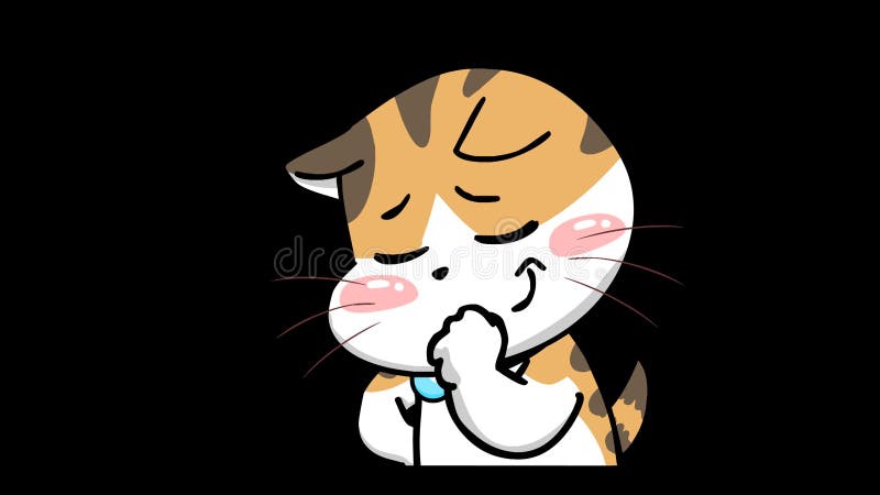 Animated Cat Coughing with Transparent Background Stock Video - Video ...