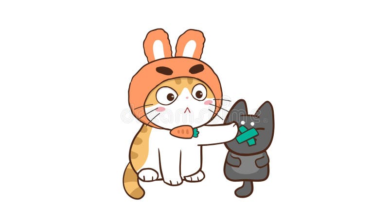 Animated Cat Doing Shush Gesture - White Background Stock Footage ...