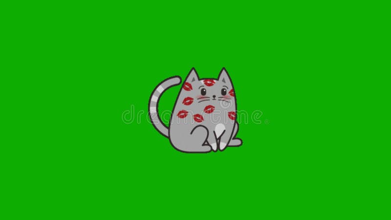 Animated Cat on Green Screen Stock Video - Video of whiskers, chroma ...