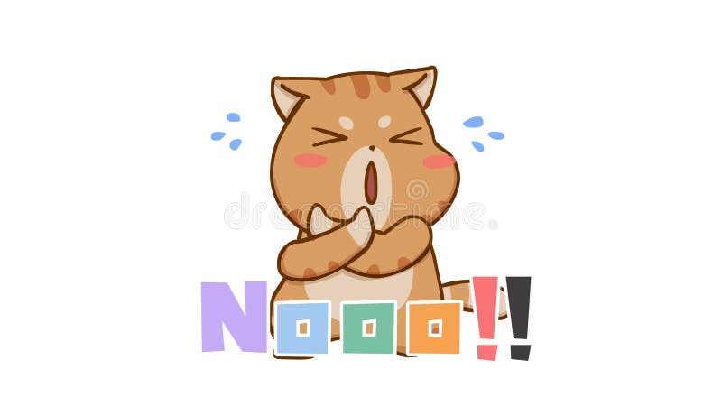 Animated Cat Refusing on White Background Stock Footage - Video of ...