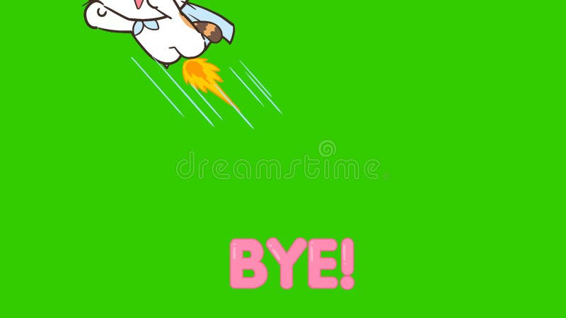 Animated Cat Riding on Flying Buffalo with Green Screen Stock Footage ...