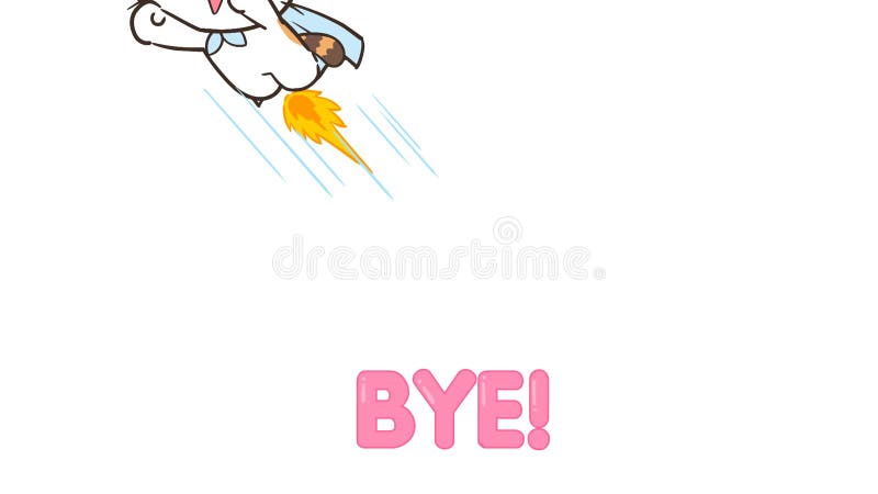 Animated Cat Riding on Flying Buffalo with White Background Stock Video ...