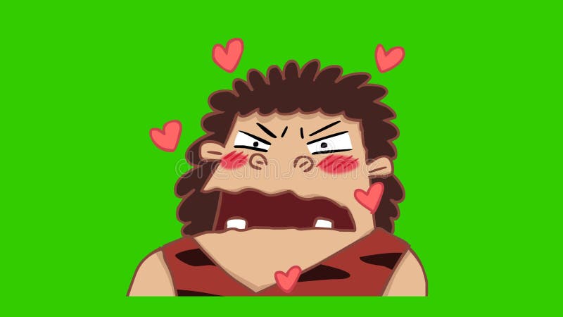 Animated Caveman Falling in Love - Green Screen Stock Footage - Video ...