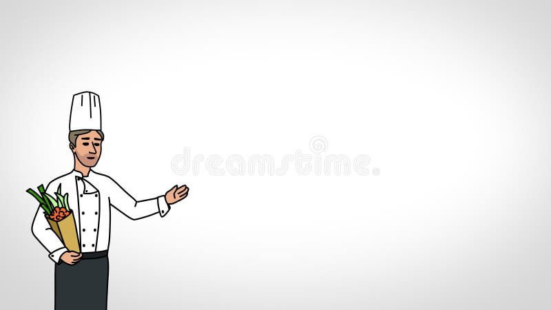 Animated Chef Teacher Illustration Stock Footage - Video of style, food ...