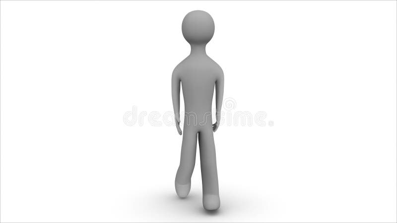 Animated Character Walks. Seamless Loop. Alpha Matte. Stock Footage ...